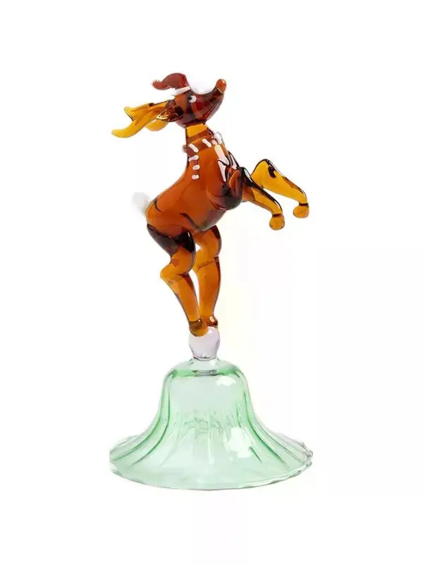 &K AMSTERDAM Merry Reindeer Glass Candleholder
