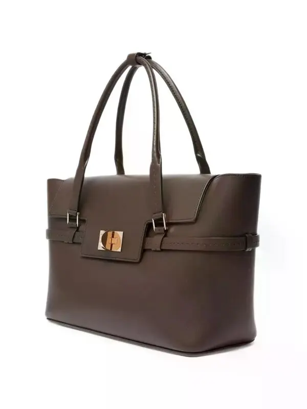 Max Mara Margaux Soft Smooth Leather Handbag Dark