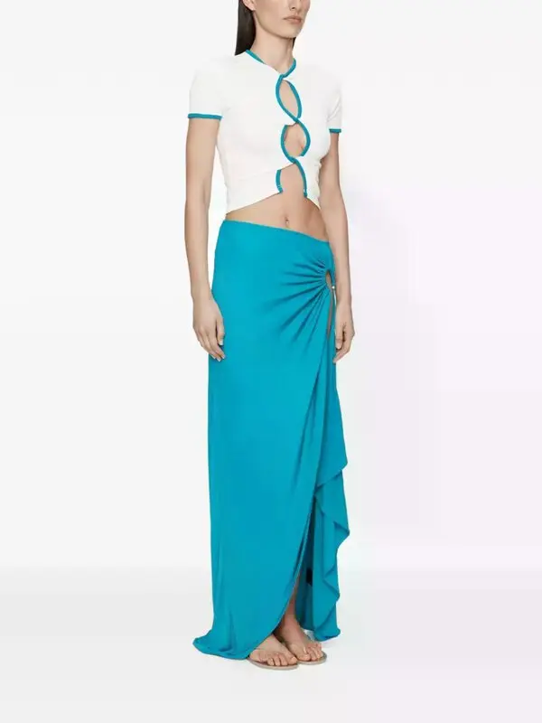 Christopher Esber Ruched Crescent Draped Maxi Skirt