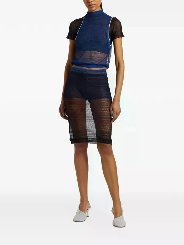 Christopher Esber Refraction Sheer Knit Midi Skirt