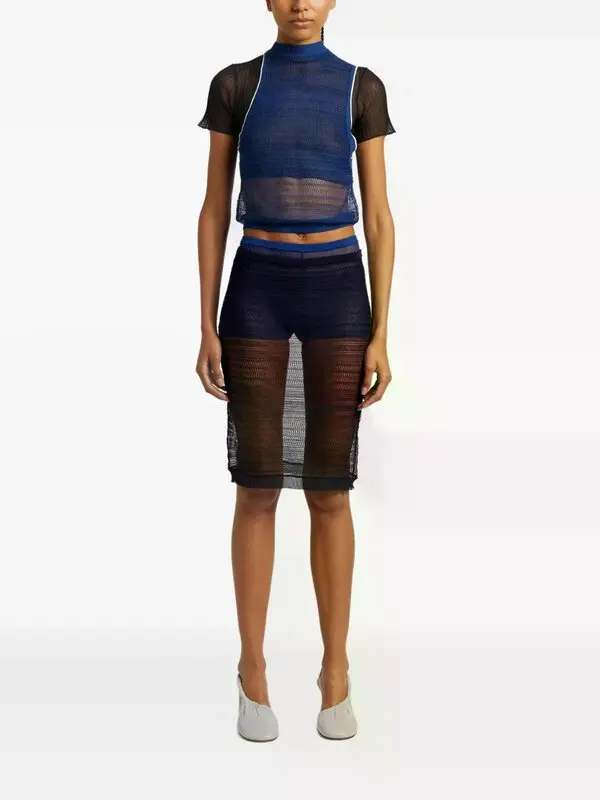 Christopher Esber Refraction Sheer Knit Midi Skirt