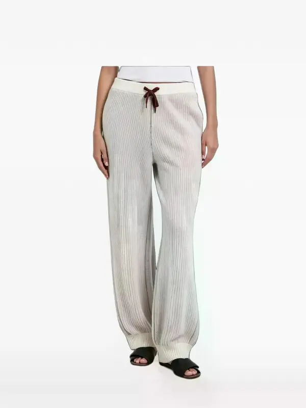 Brunello Cucinelli Ribbed-knit Track Pants - Grey
