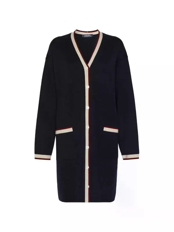 Max Mara Boero Long Wool Yarn Cardigan Ultramarine