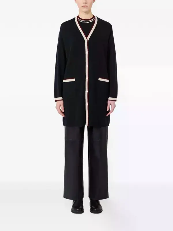 Max Mara Boero Long Wool Yarn Cardigan Ultramarine