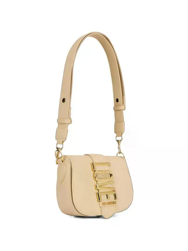 Moschino Logo-plaque Shoulder Bag - Neutrals