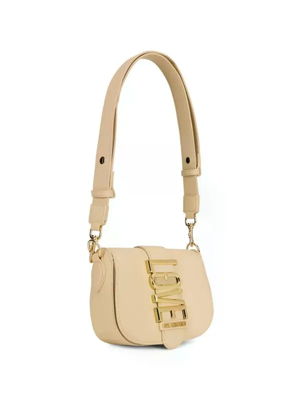 Moschino Logo-plaque Shoulder Bag - Neutrals