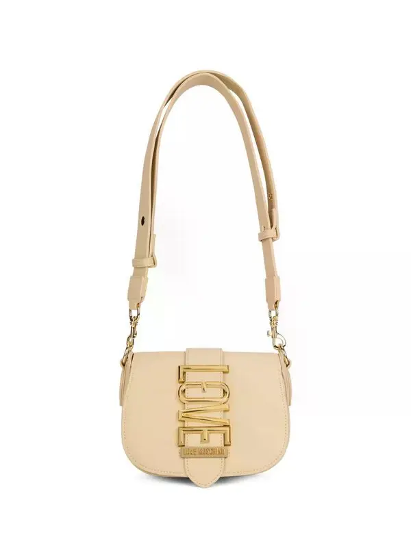 Moschino Logo-plaque Shoulder Bag - Neutrals