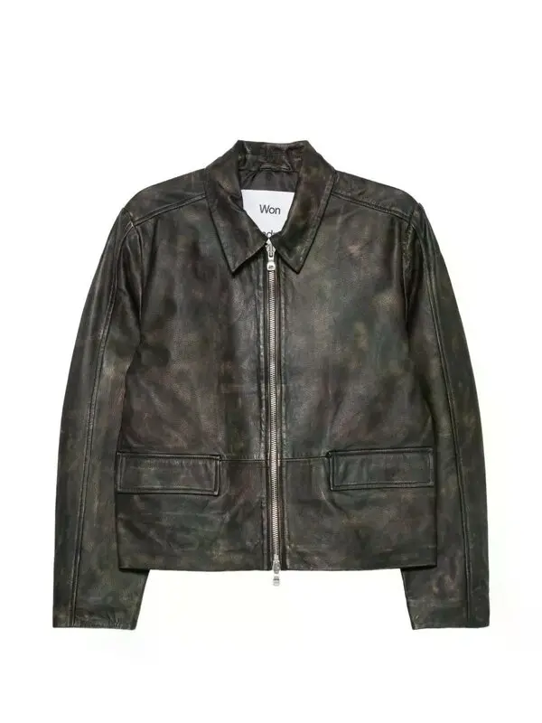 WON HUNDRED Denzel Distressed Leather Jacket
