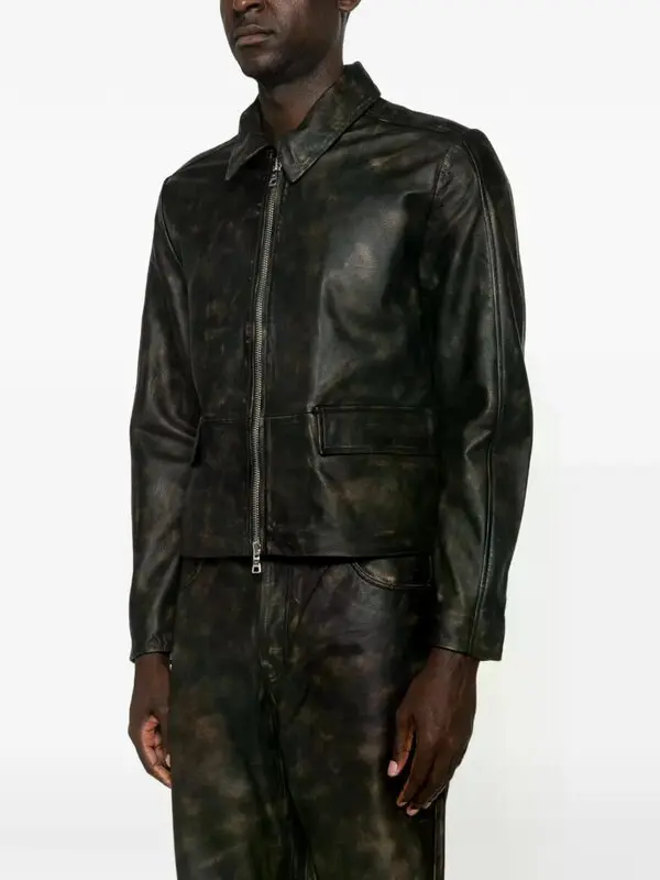 WON HUNDRED Denzel Distressed Leather Jacket