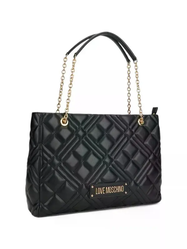 Moschino Quilted Logo-plaque Tote Bag