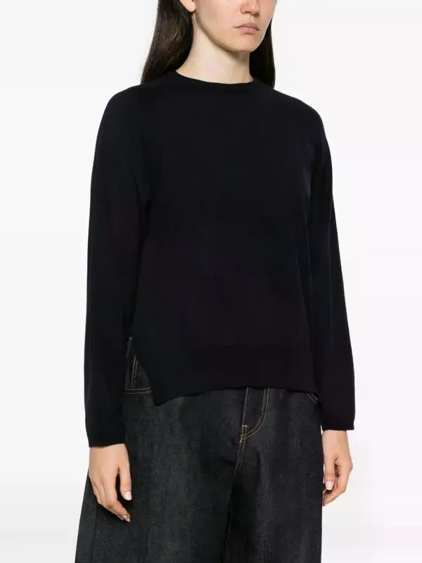 BASE Raglan-sleeve Side-slit Sweater