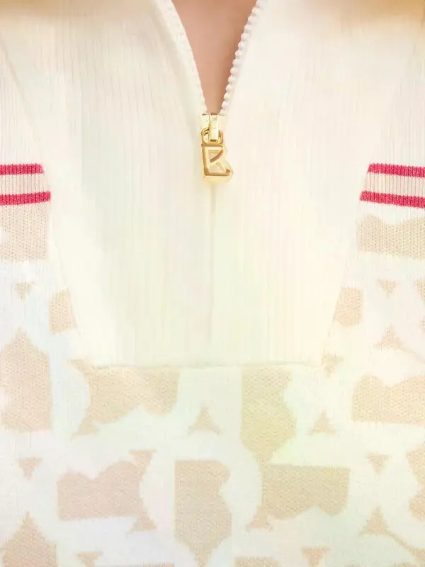 Bogner Gine Monogram-print Quarter-zip Sweater