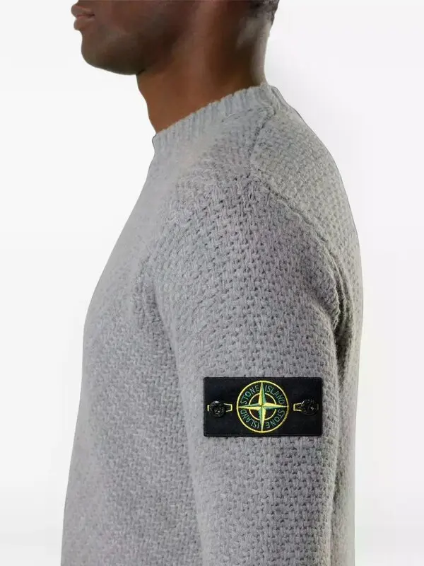 Stone Island Compass-patch Waffle-knit Sweater