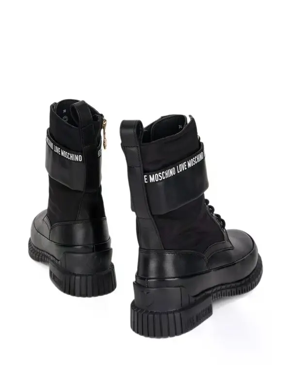 Moschino Logo-print Lace-up Ankle Boots