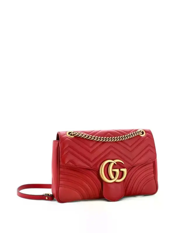 Gucci Gg Marmont Flap Bag Matelasse Leather Medium Shoulder Bag