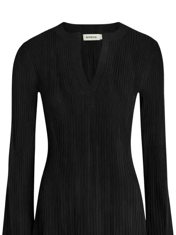 Simkhai Ribbed-knit Long-sleeve Dress