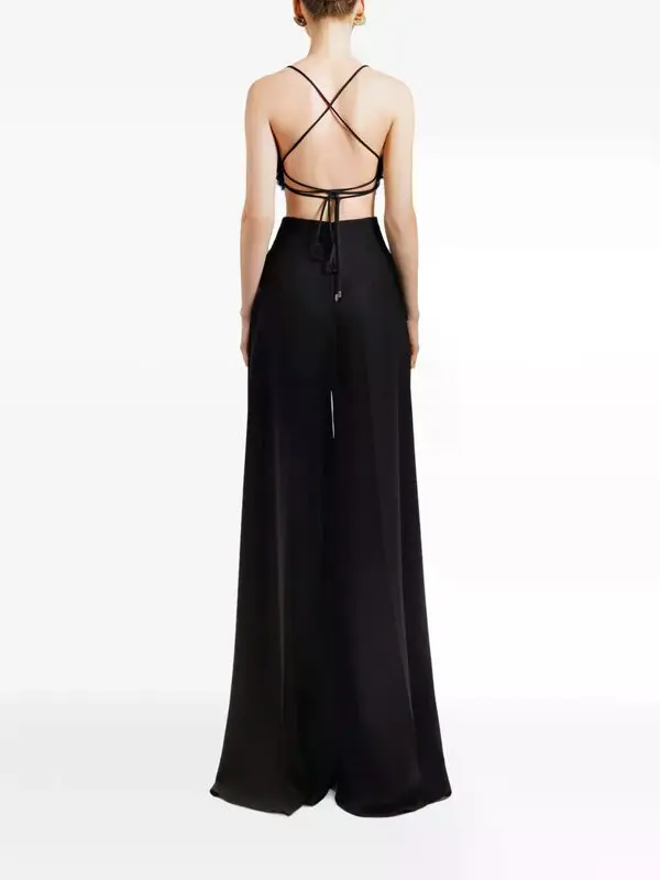 GEMY MAALOUF Ruffled Tulle-trim Cropped Top
