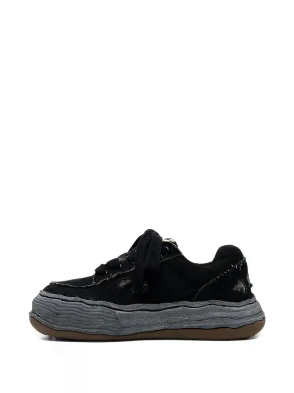 Mihara Yasuhiro Oliver Og Sole Ripped Overdye Canvas Low-top Sneakers