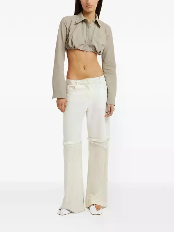 Christopher Esber Ruched Underwire-detail Cropped Shirt