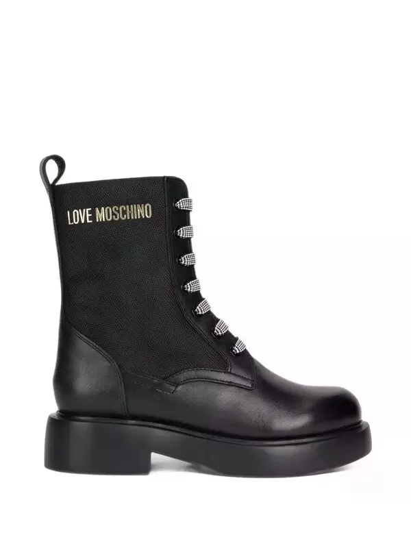 Moschino Lace-up Logo-plaque Ankle Boots