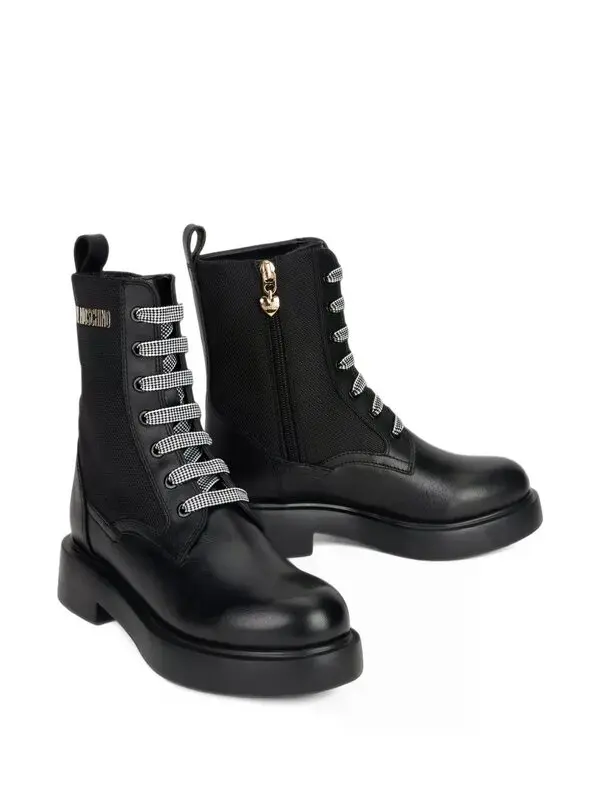 Moschino Lace-up Logo-plaque Ankle Boots