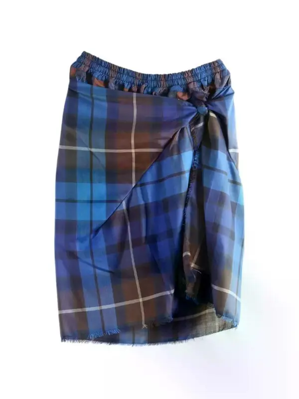 VIVIENNE WESTWOOD Chippendale Tartan-print Draped Skirt - Blue