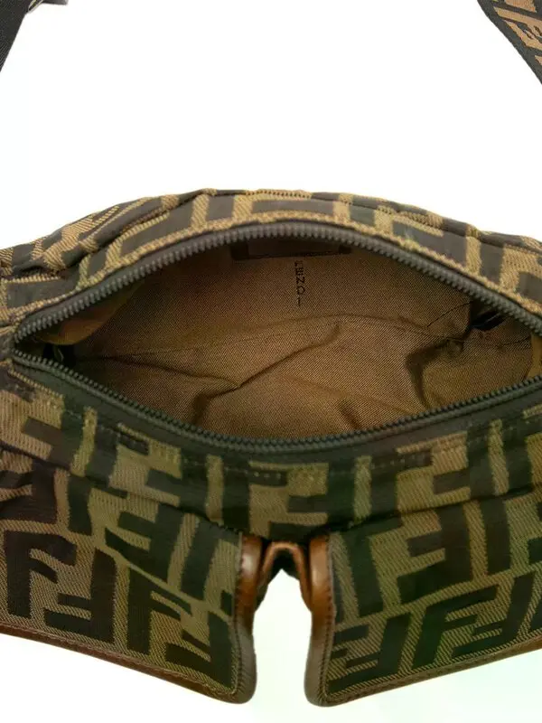 Fendi 2000-2010 Zucca Canvas Double Pocket Belt Bag