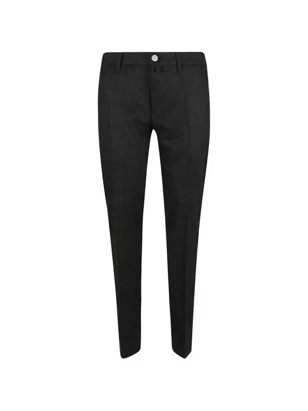 JACOB COHЁN Melange-effect Logo-patch Trousers