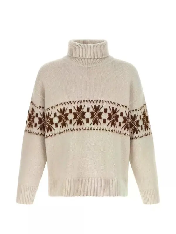 Kiton Geometric Jacquard High-neck Jumper