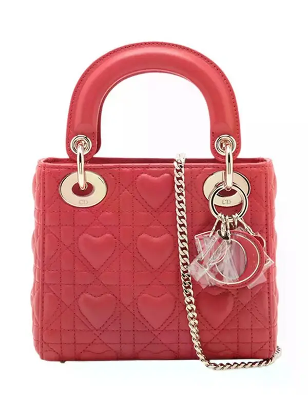 Dior 2000-2026 Dioramour Mini Lambskin Cannage Lady Satchel