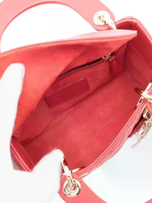 Dior 2000-2026 Dioramour Mini Lambskin Cannage Lady Satchel
