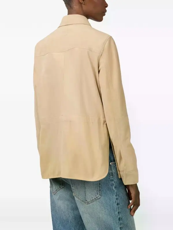 TOD'S Leather Field Field Jacket In Pashmy Suede - Neutrals