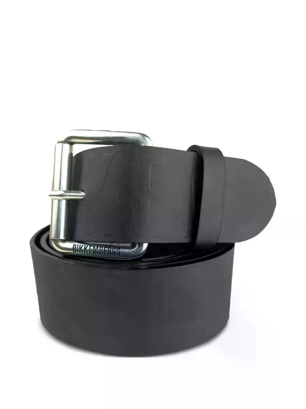 BIKKEMBERGS Logo-embossed Leather Belt - Black