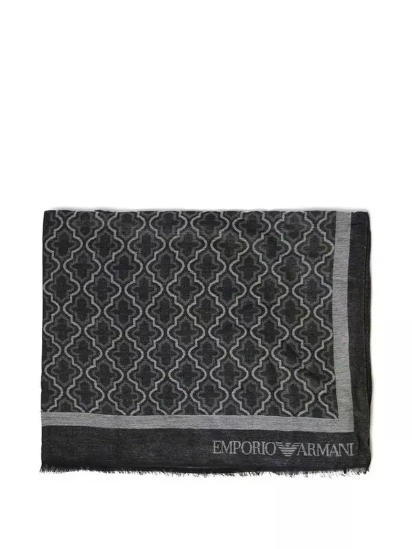 Emporio Armani Logo-print Fringed Scarf