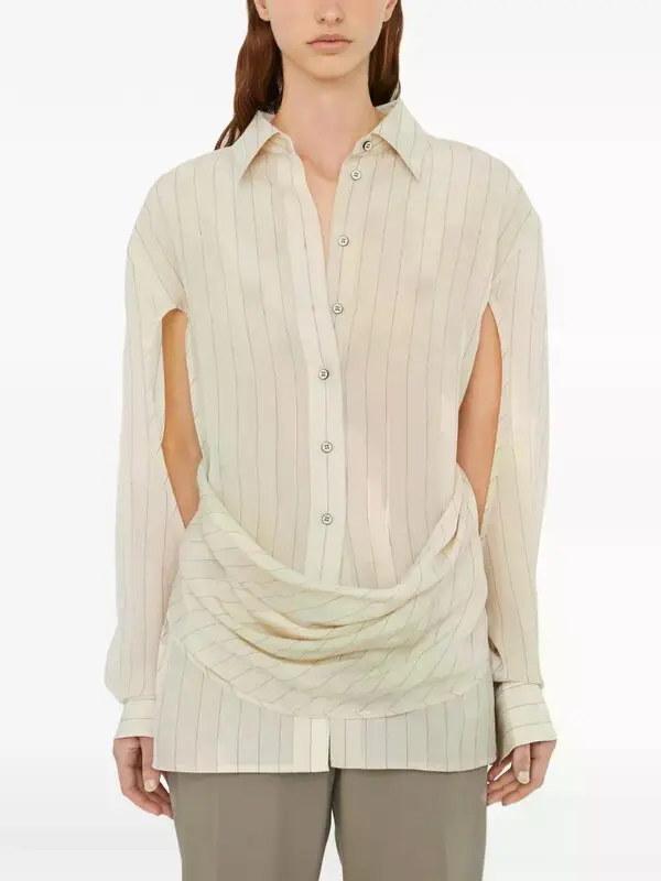 Christopher Esber Pinstripe Draped Shirt