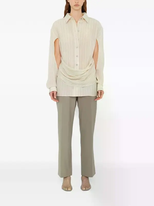 Christopher Esber Pinstripe Draped Shirt