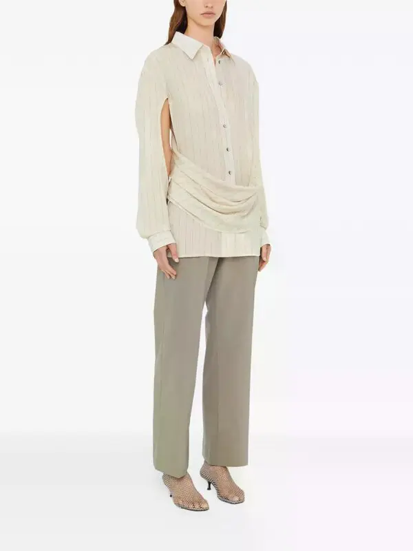 Christopher Esber Pinstripe Draped Shirt