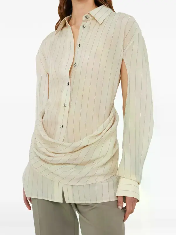Christopher Esber Pinstripe Draped Shirt