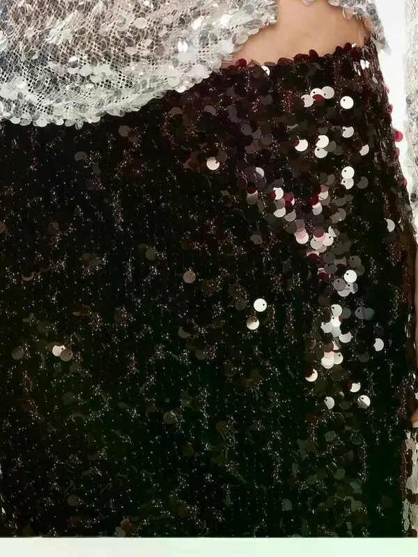 Christopher Esber Opaline Sequined Midi Skirt - Red