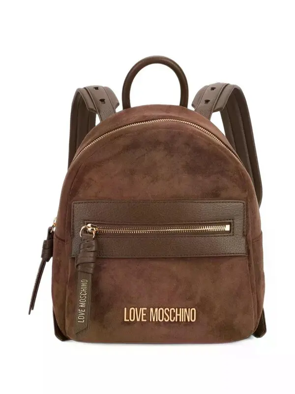 Moschino Logo-plaque Zip-pocket Backpack
