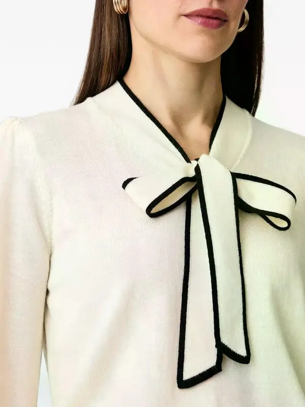 Luisa Spagnoli Maggiolone Lavallière-neckline Puff-sleeve Sweater