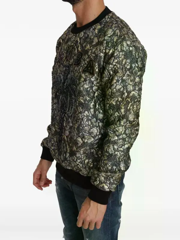 Dolce & Gabbana Samba Floral-jacquard Sweatshirt - Grey
