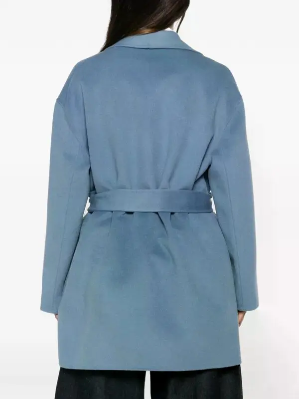 Emporio Armani Belted Logo-embroidered Coat