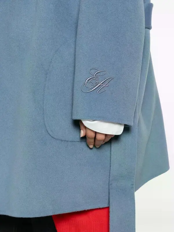 Emporio Armani Belted Logo-embroidered Coat