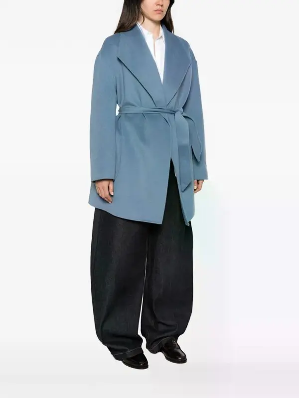 Emporio Armani Belted Logo-embroidered Coat