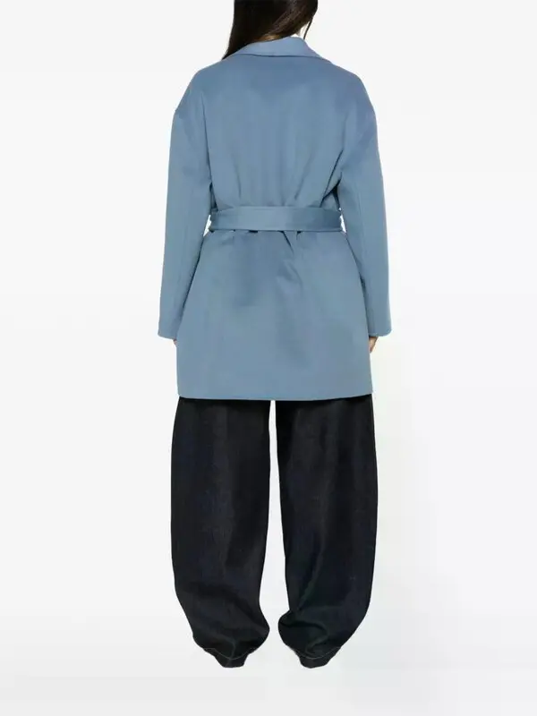 Emporio Armani Belted Logo-embroidered Coat