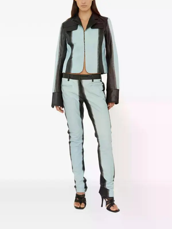Christopher Esber Scuffed-effect Leather Jacket - Blue