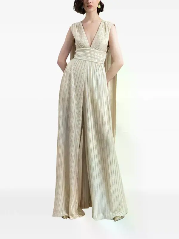 GEMY MAALOUF Pleated Cape-detail Jumpsuit
