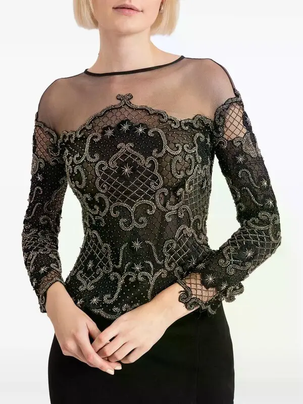 GEMY MAALOUF Bead-embellished Peplum Top