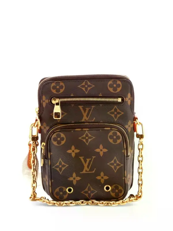 LOUIS VUITTON Utility Phone Sleeve Bag Monogram Canvas Crossbody Bag - Brown